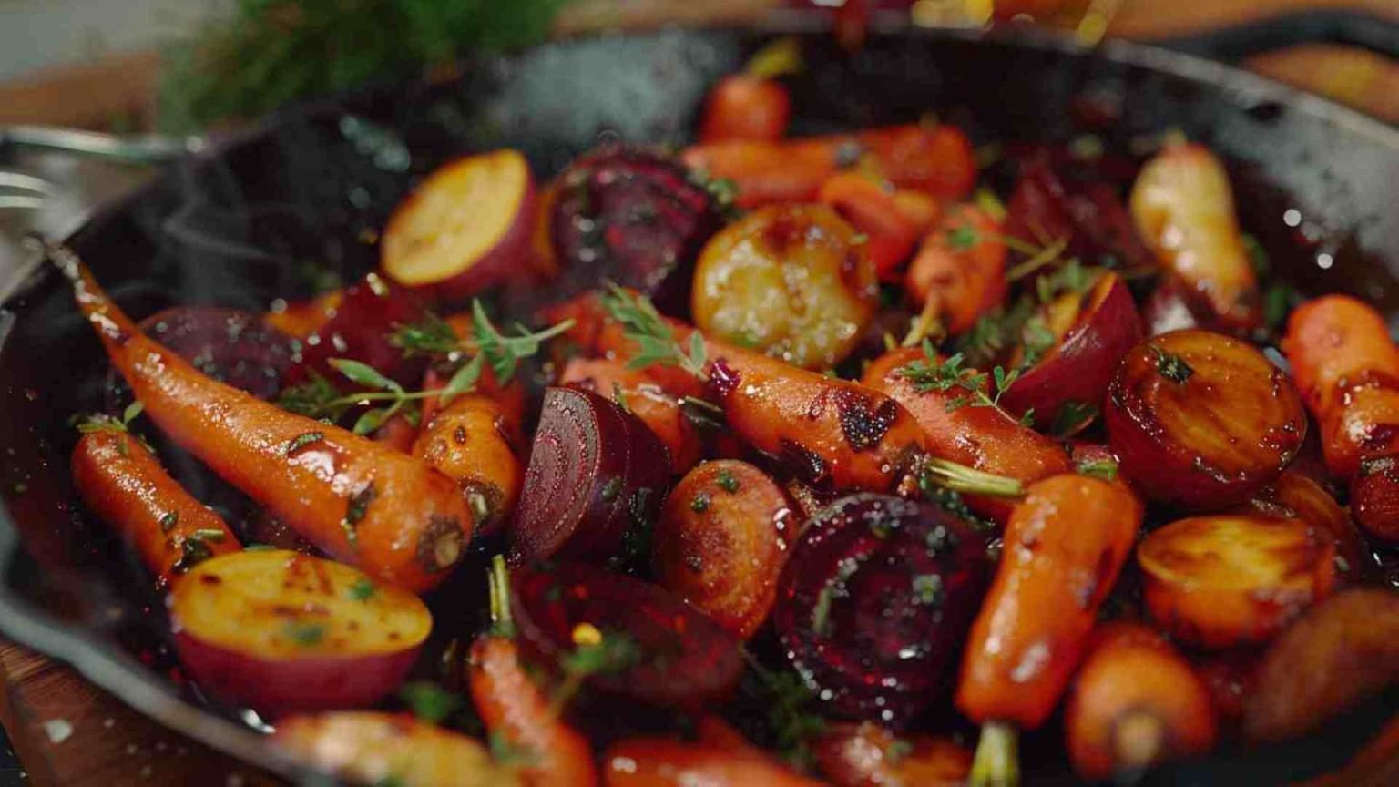 Honey Balsamic Glazed Root Vegetables