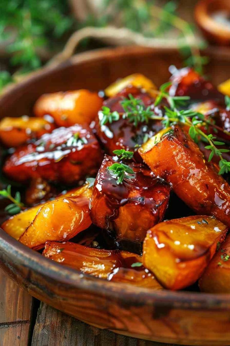 Honey Balsamic Glazed Root Vegetables