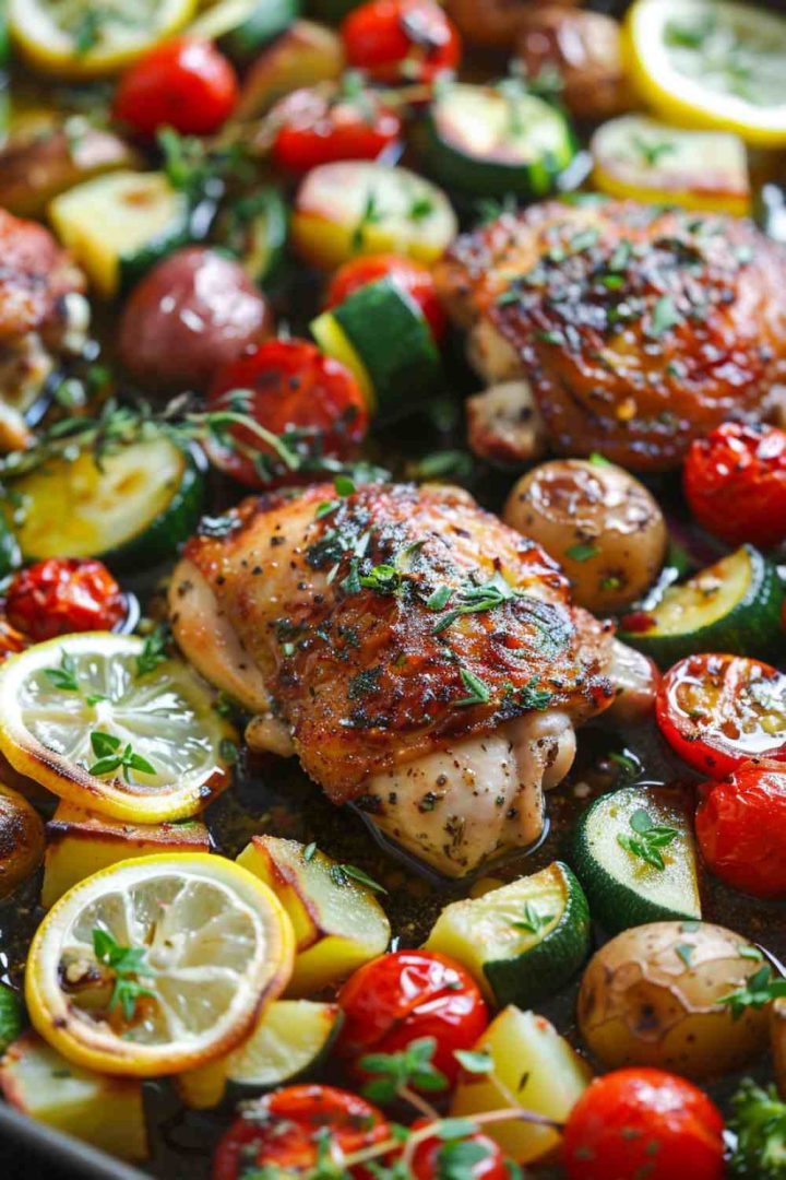 One-Pan Lemon Garlic Chicken with Veggies