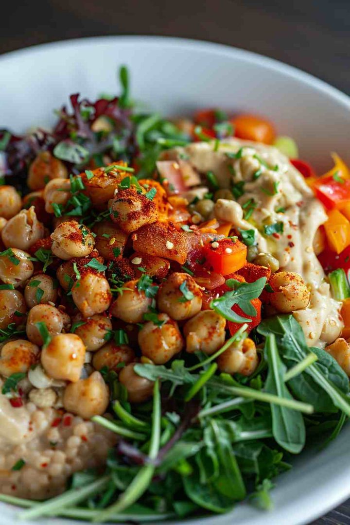 Mediterranean Chickpea Bowl with Tahini Dressing