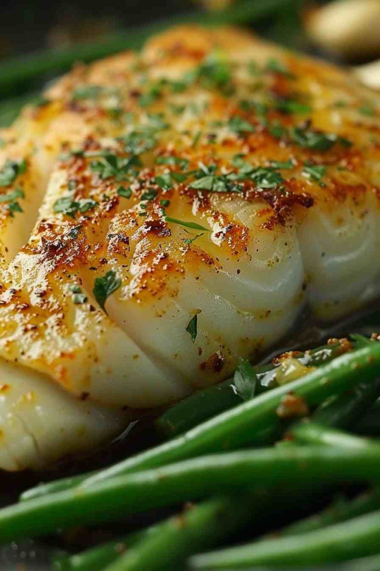 Garlic Herb Baked Cod with Green Beans