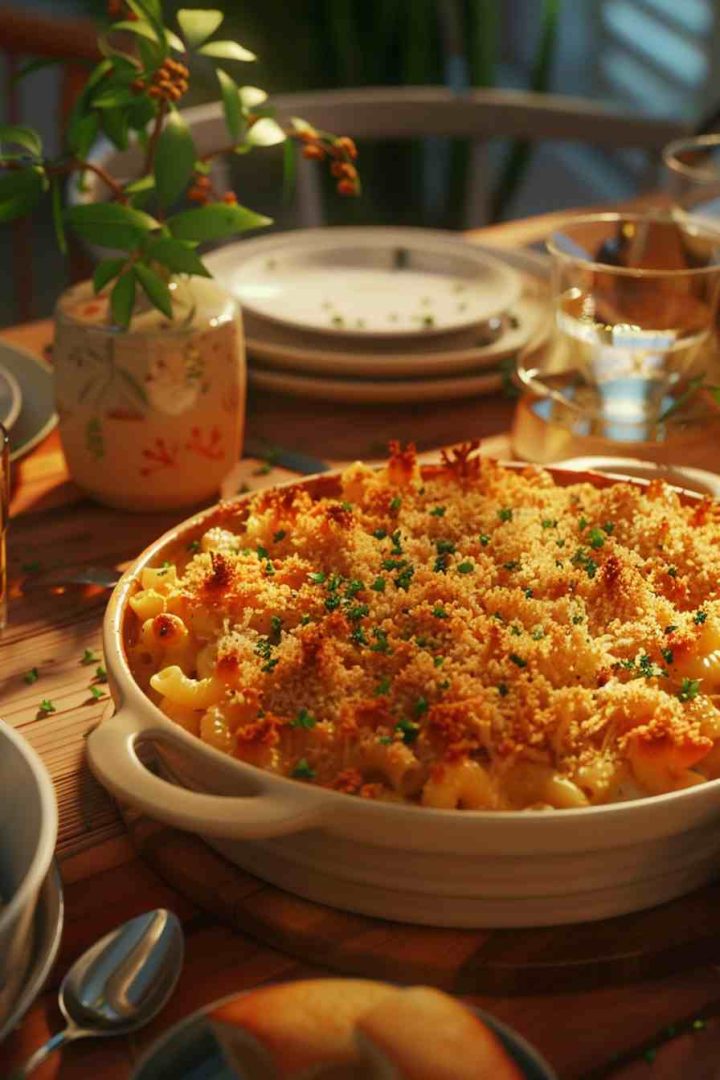 Baked Mac and Cheese with a Crunchy Topping