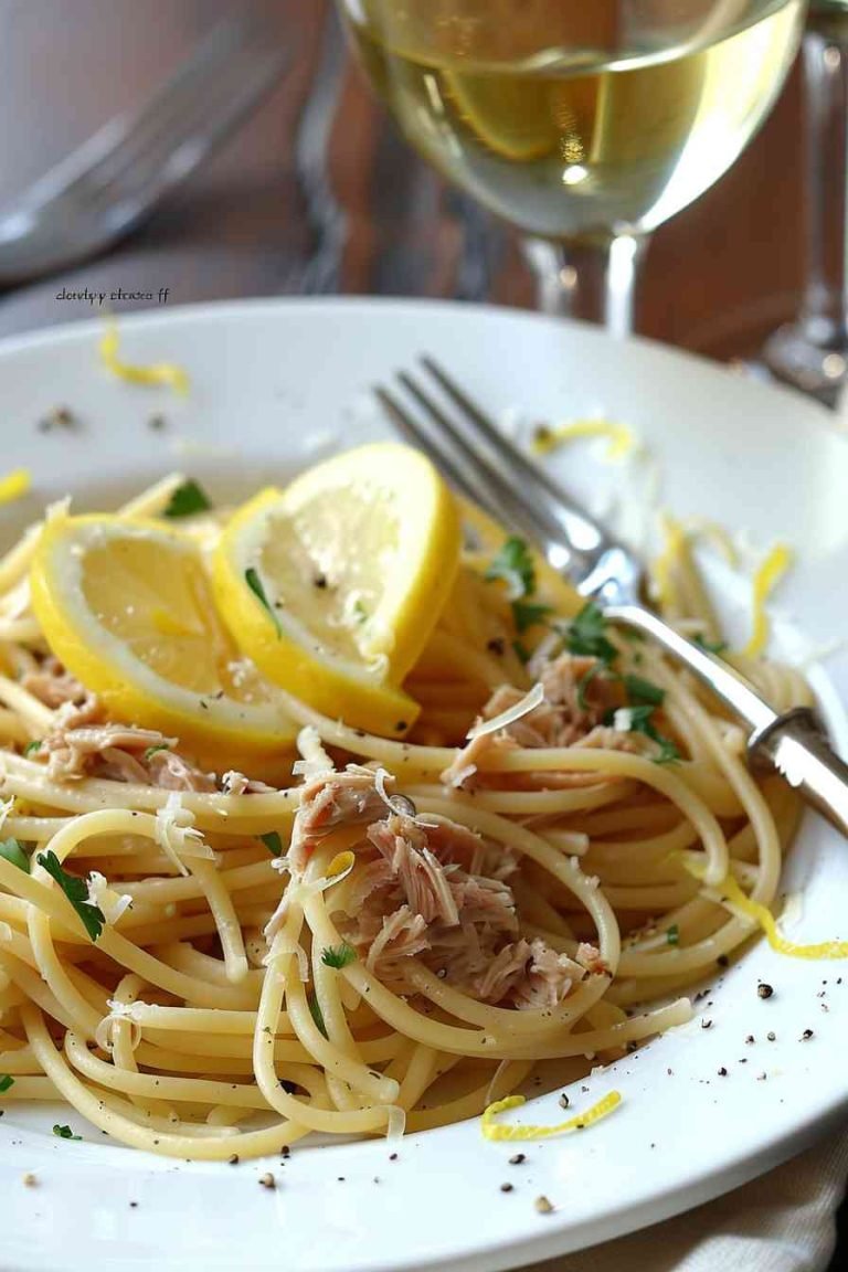 Quick Tuna Pasta with Lemon & Garlic