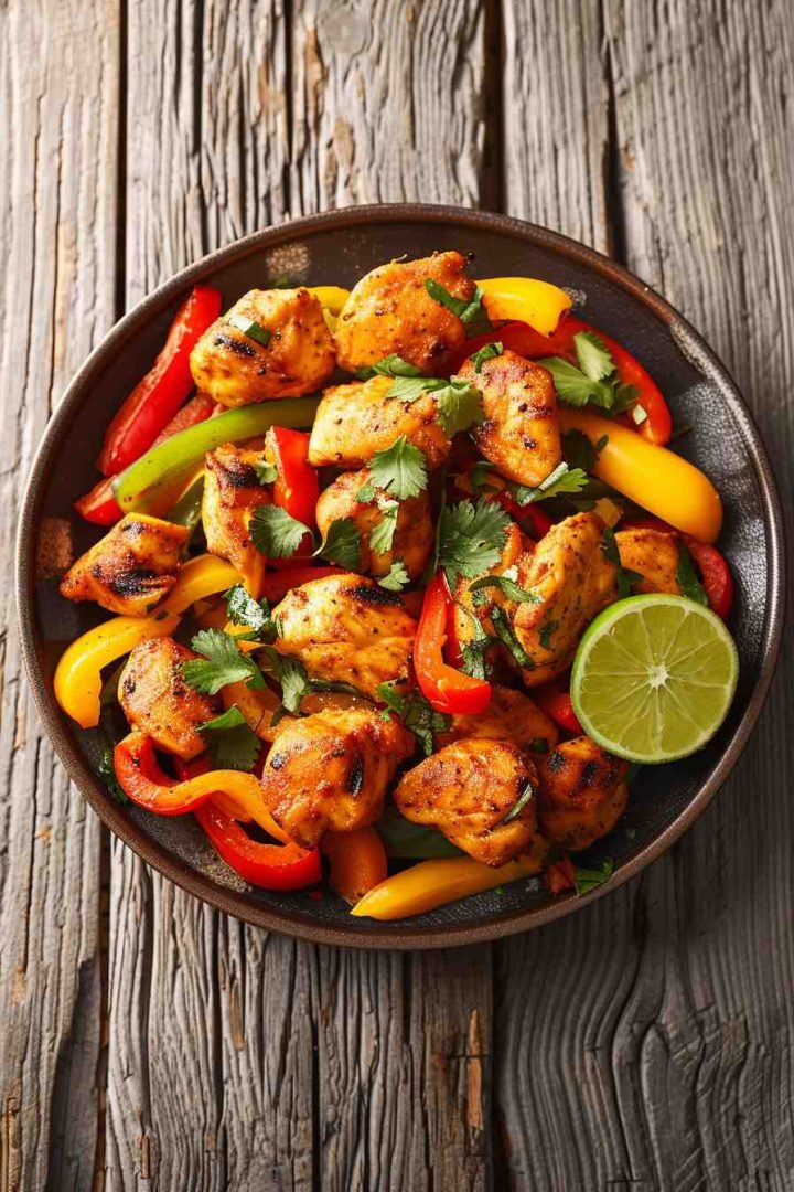Baked Chicken Fajitas with Bell Peppers
