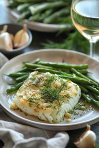 Garlic Herb Baked Cod With Green Beans