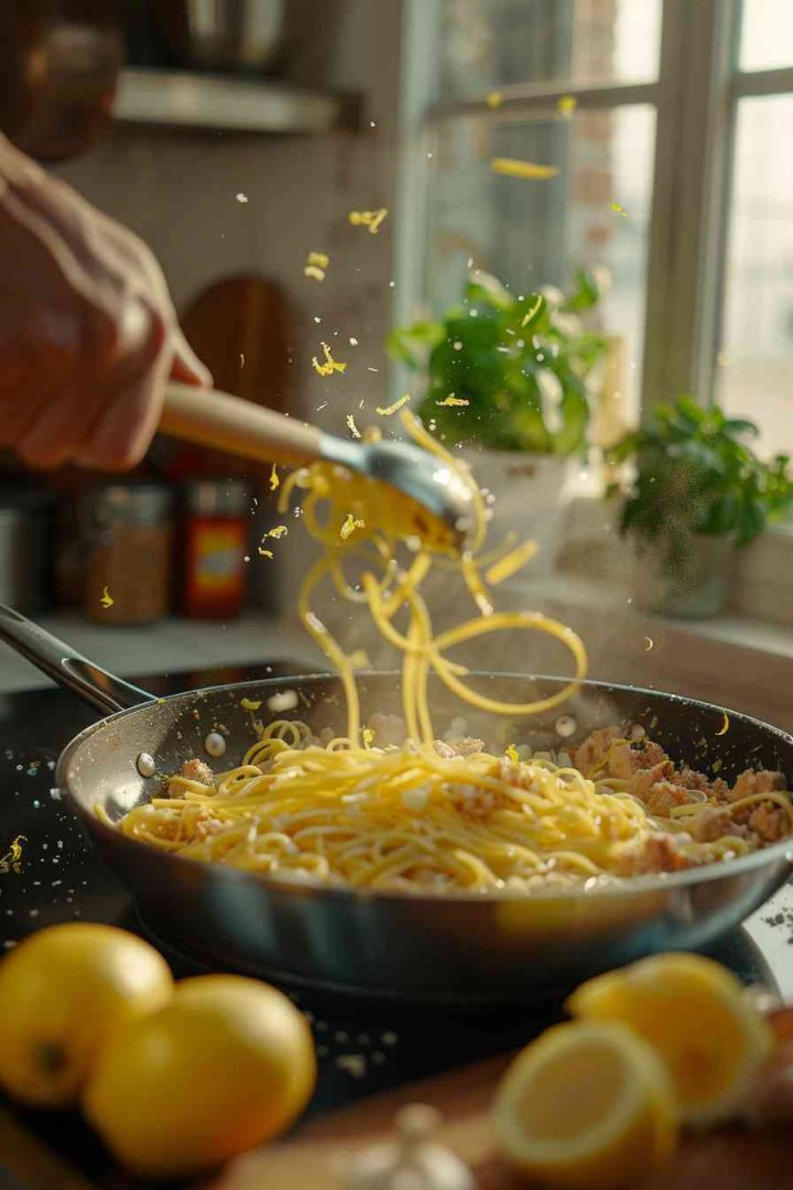 Quick Tuna Pasta with Lemon & Garlic