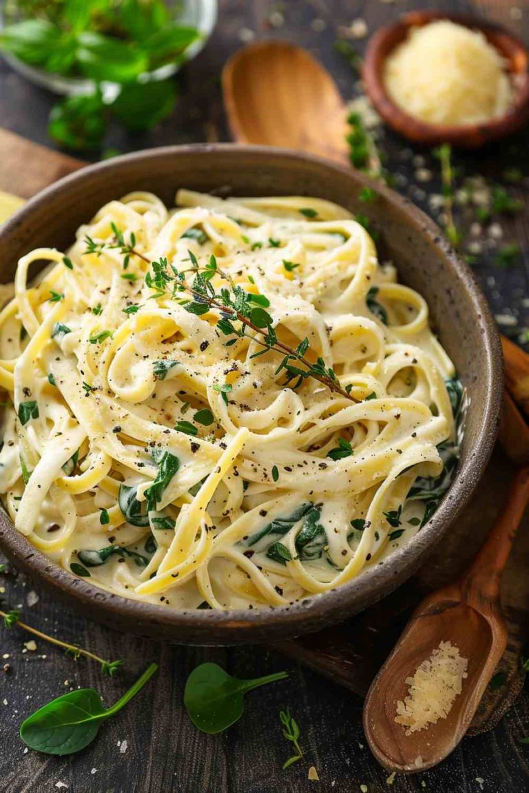 Vegan Spinach Alfredo Pasta