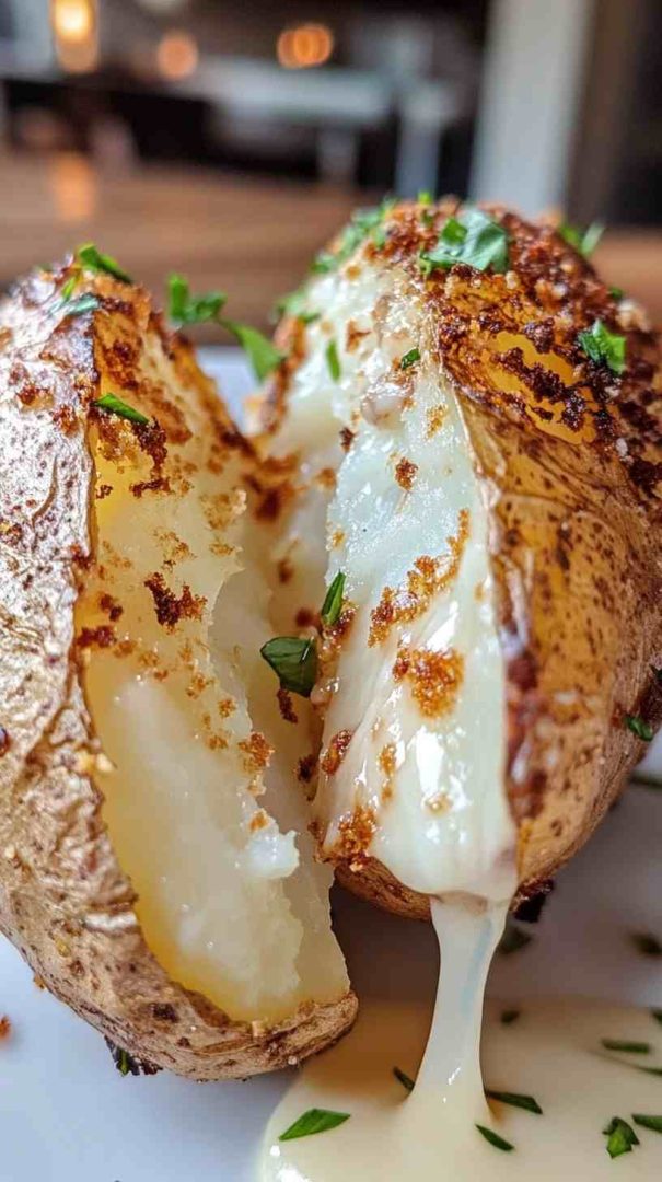 Air Fryer Baked Potatoes with Ranch Dressing