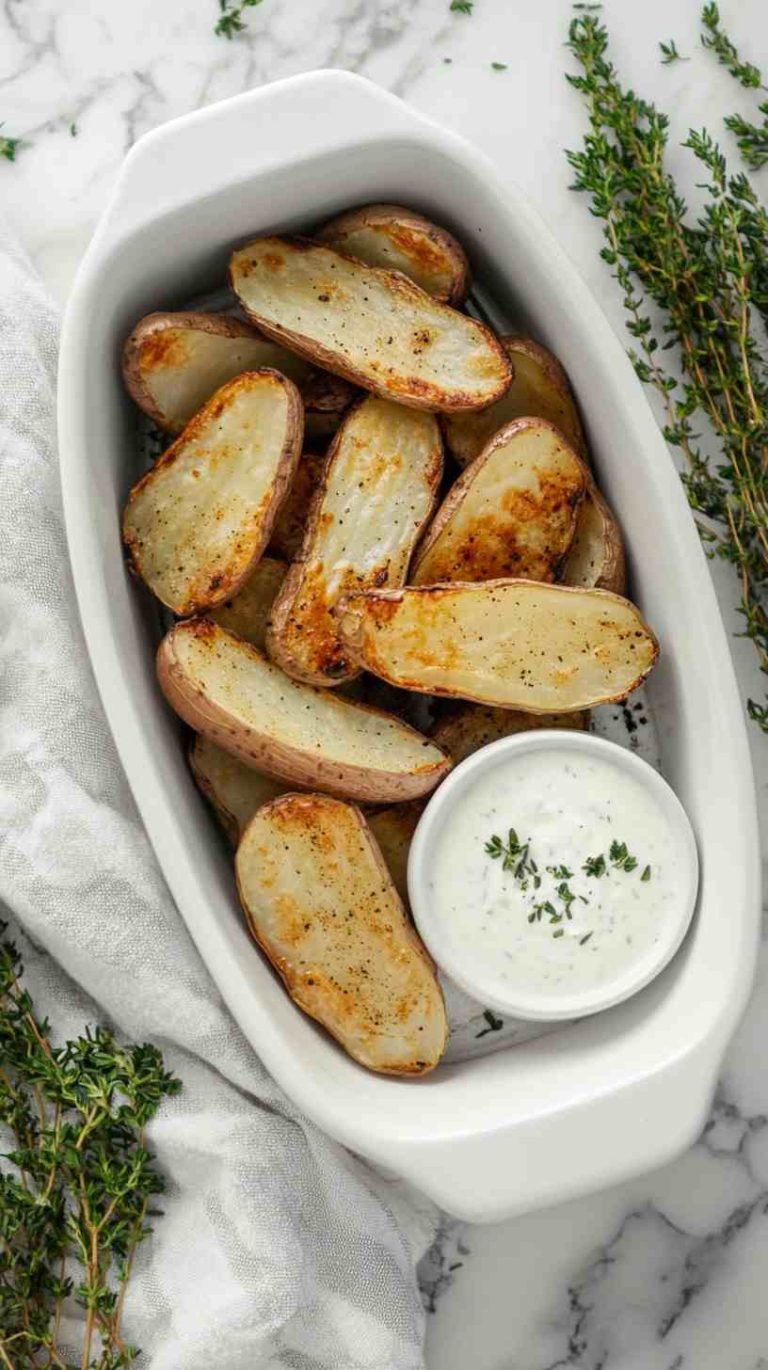 Air Fryer Baked Potatoes with Ranch Dressing