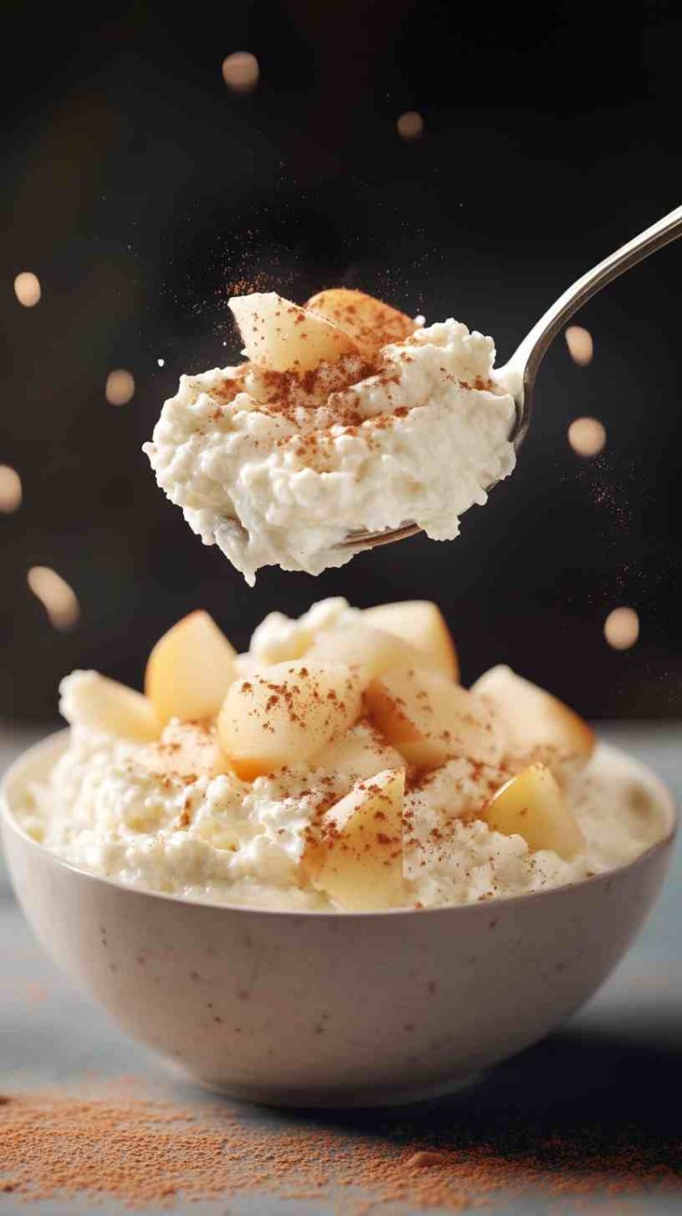 Chopped Apple with Cottage Cheese and Cinnamon