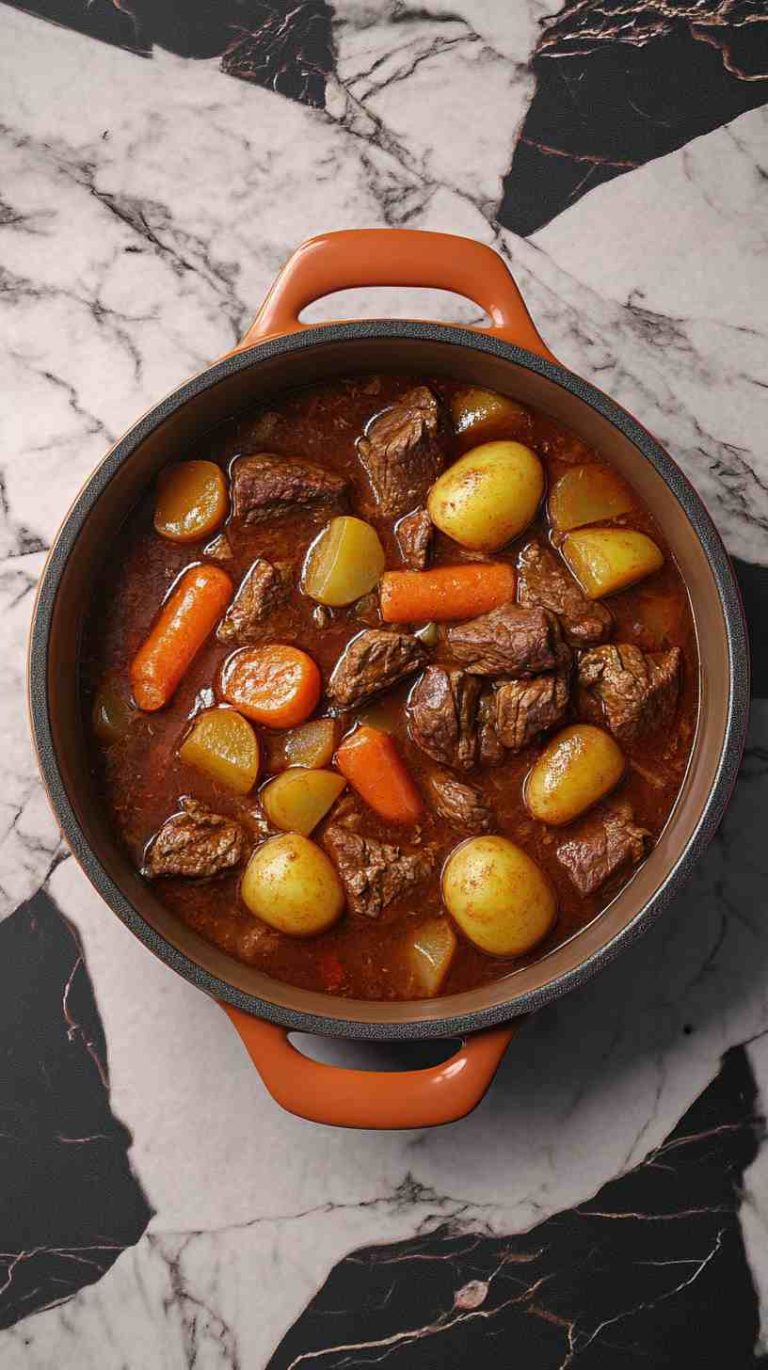Family-Style Beef Afritada with Potatoes and Carrots