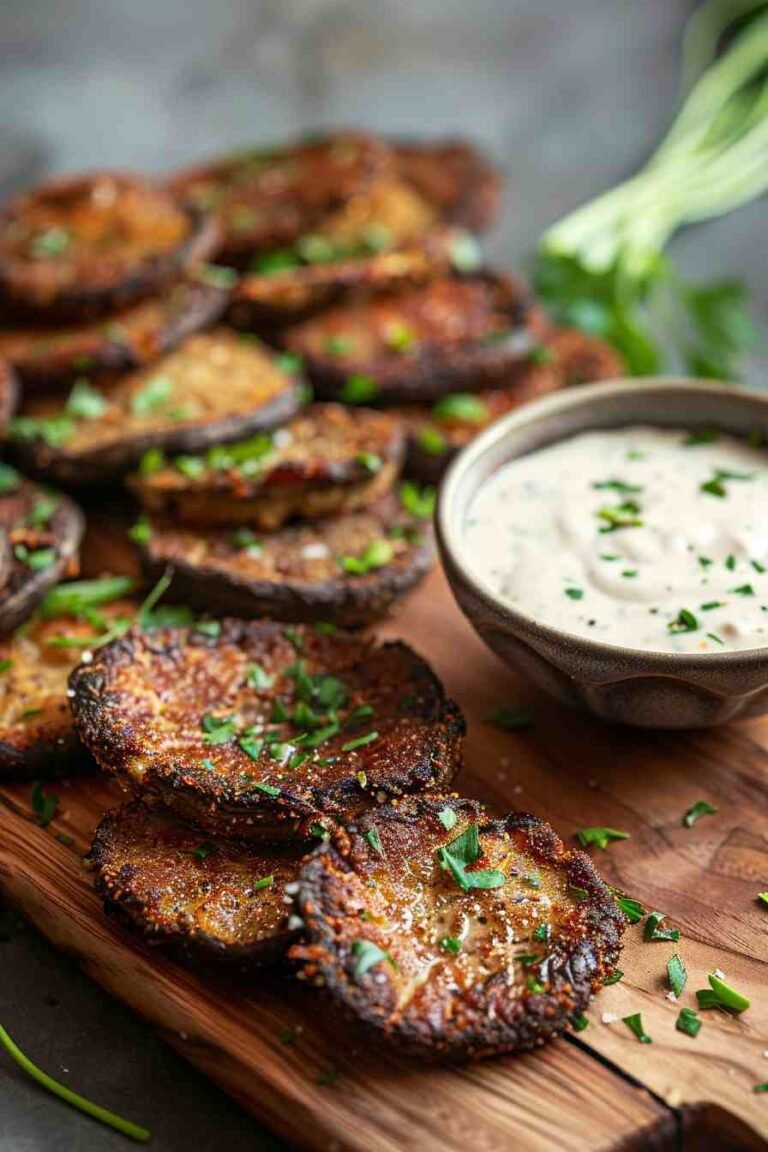 Crispy Fried Big Mushroom Portobello Slices