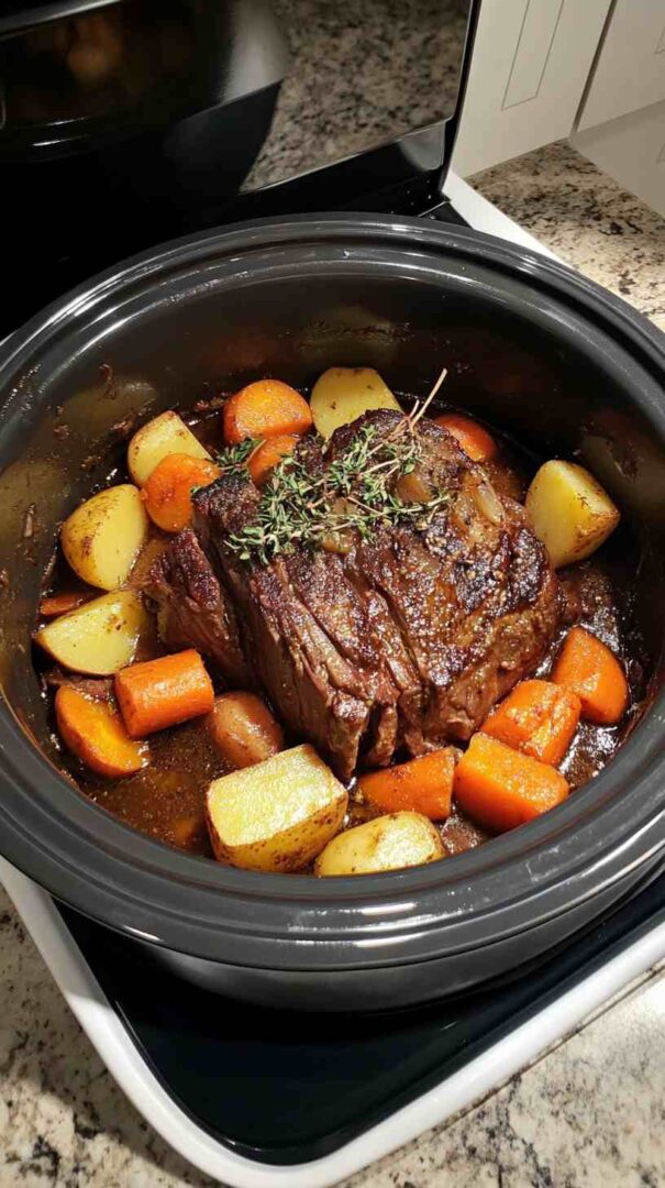 Easy Crock Pot Chuck Roast with Potatoes and Carrots