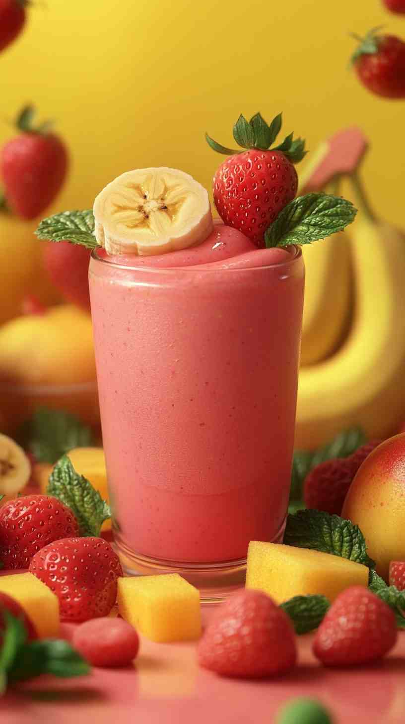 Chilled Strawberry Banana Refresh Smoothie