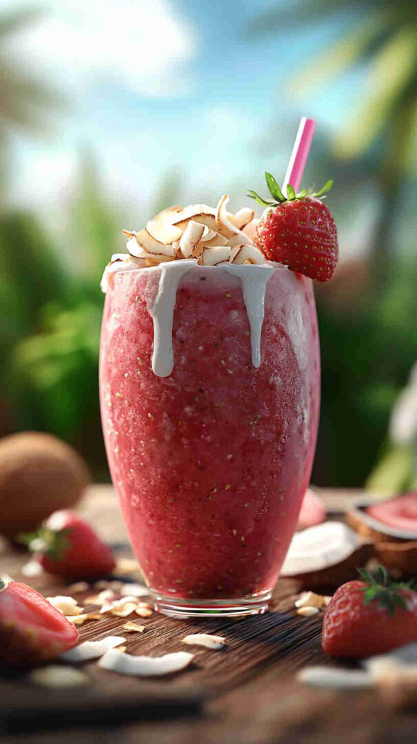 Strawberry Acai Refresher with Coconut Twist