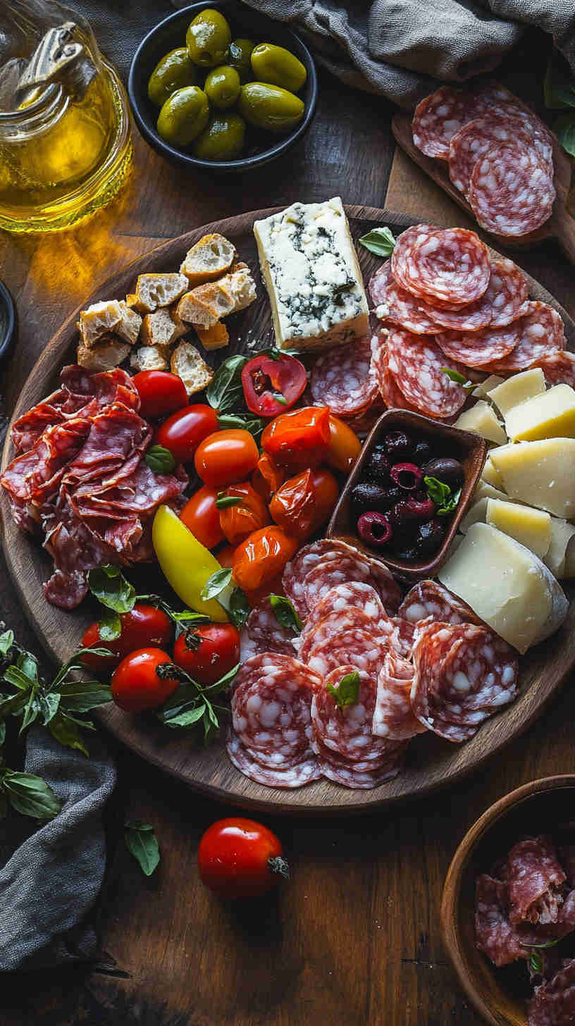 Mediterranean Antipasto Platter with Olives and Cheeses Recipe