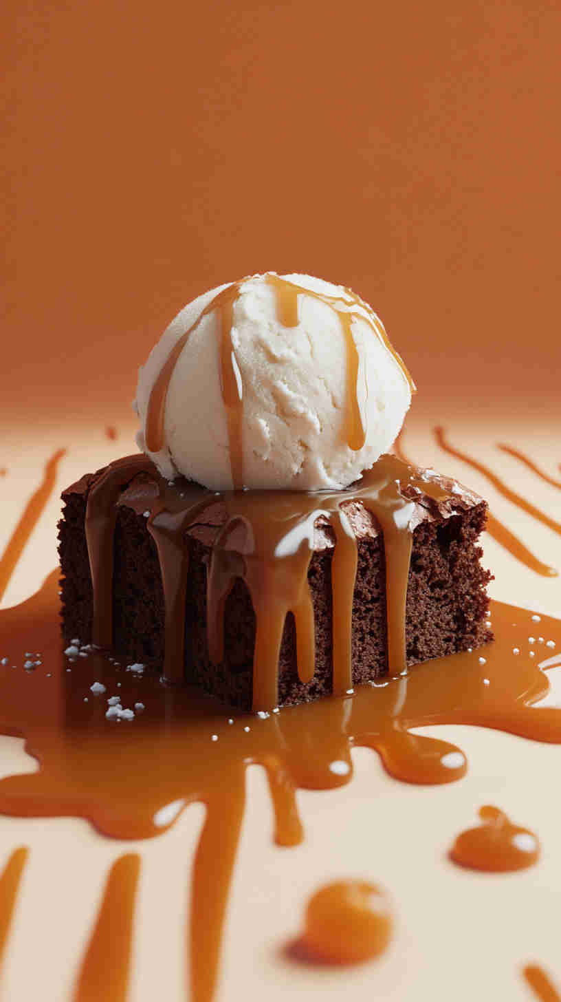 Vanilla Ice Cream with Caramel Drizzle