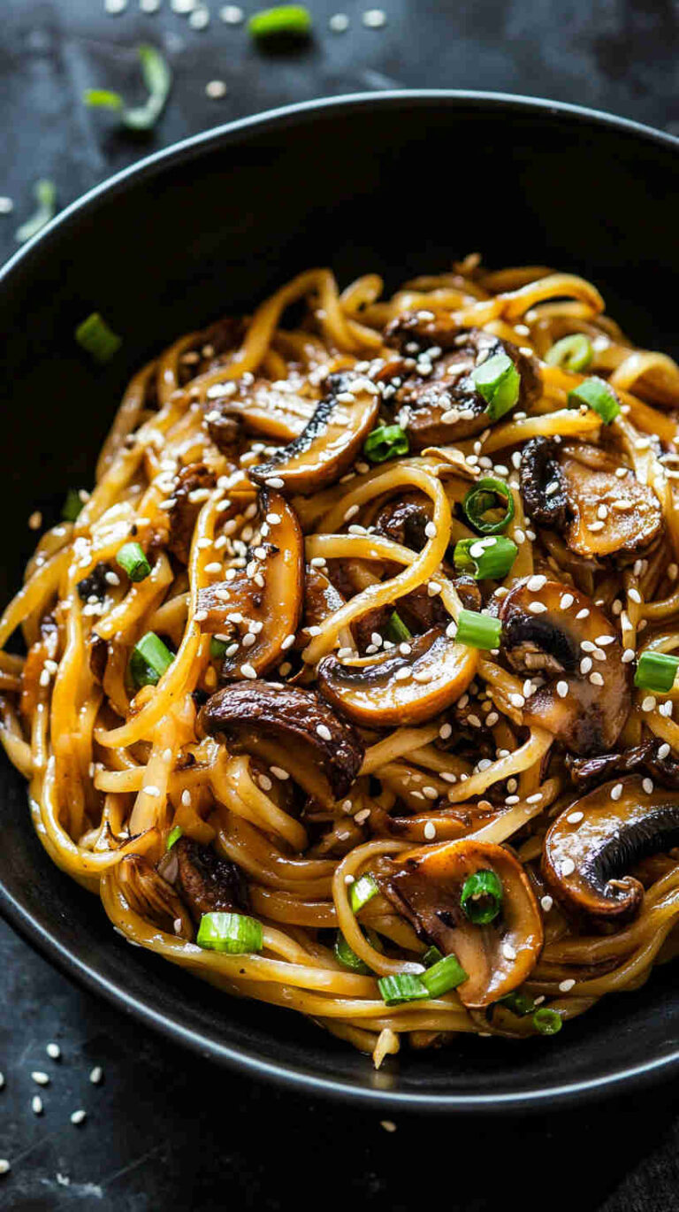 Wok Tossed Asian Mushroom Egg Noodles Recipe