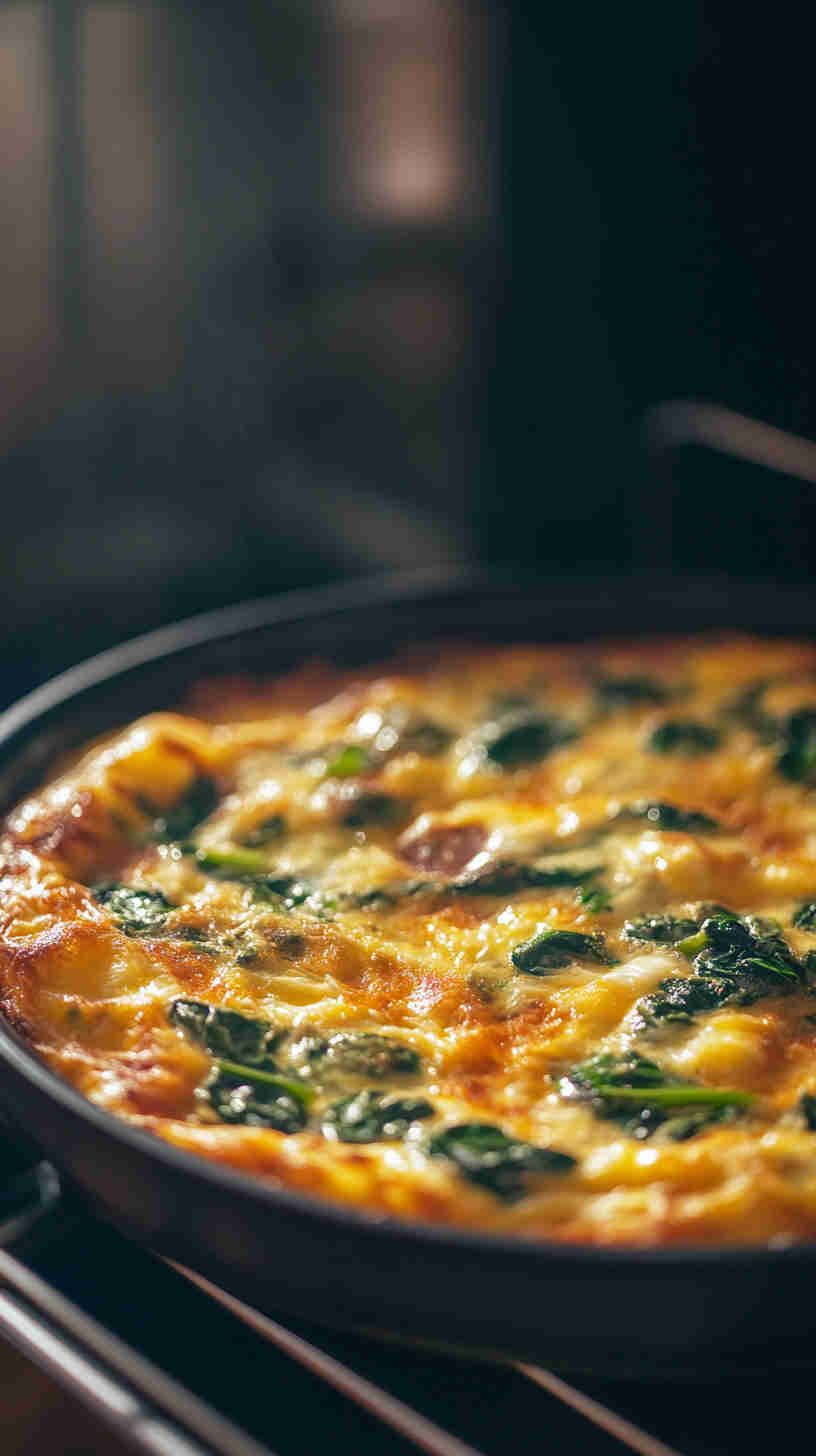 Italian Gluten-Free Frittata with Spinach and Cheese Recipe